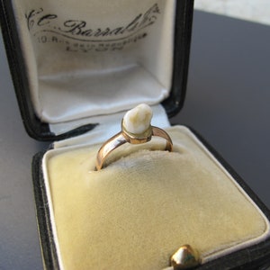 Antique Victorian Era Milk Tooth Ring in 14k Rose Gold - Etsy