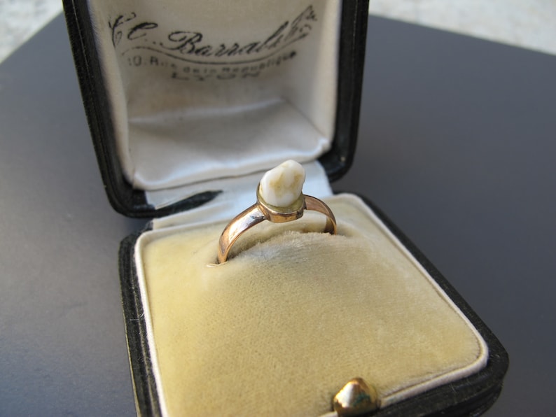 Antique Victorian Era Milk Tooth Ring in 14k Rose Gold - Etsy