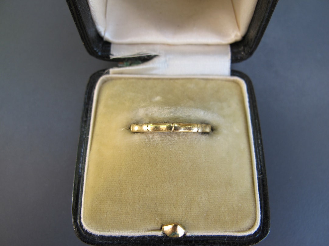 Vintage 18k Yellow Gold Bamboo Wedding Band Stacking Ring - Etsy