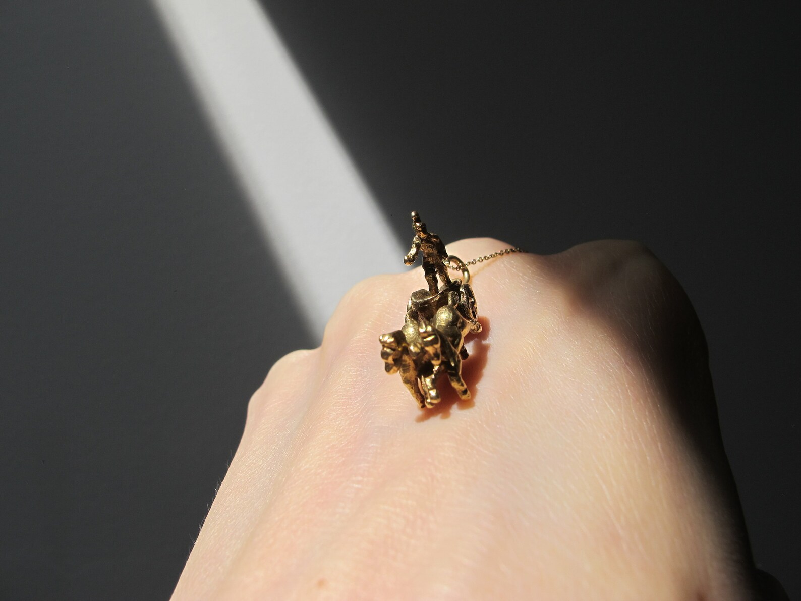 Vintage 18k Yellow Gold Gladiator Horse Chariot Charm Pendant - Etsy