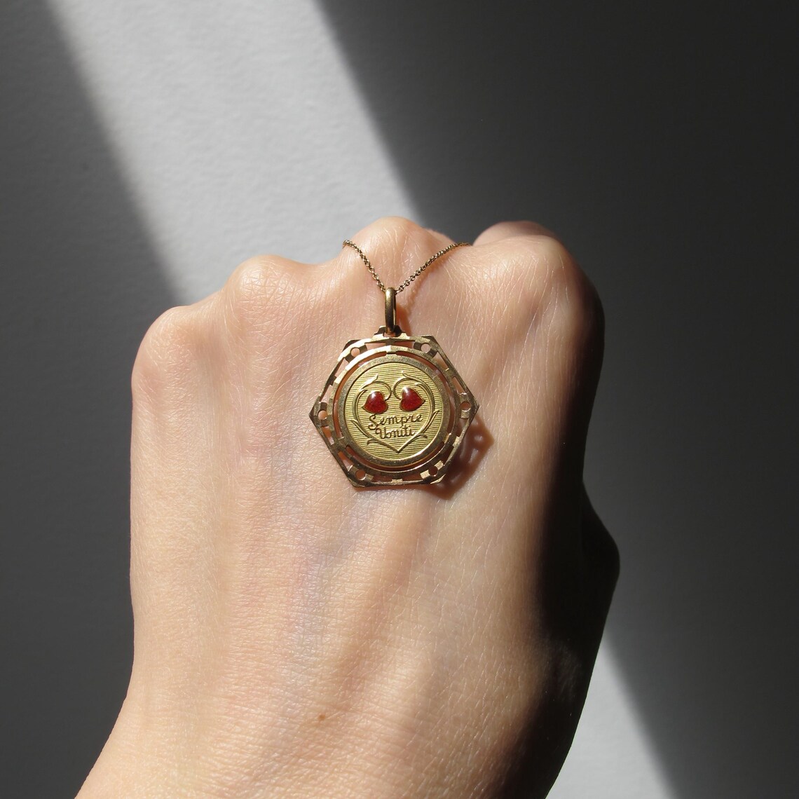 Vintage 18k Yellow Gold Mod Dep Sempre Uniti Enamel Italian Love Token ...