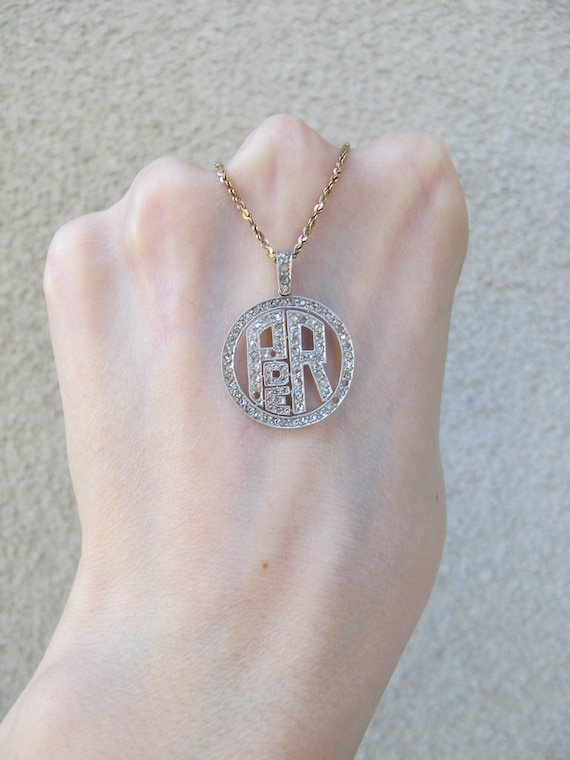 antique diamond initial - Gem