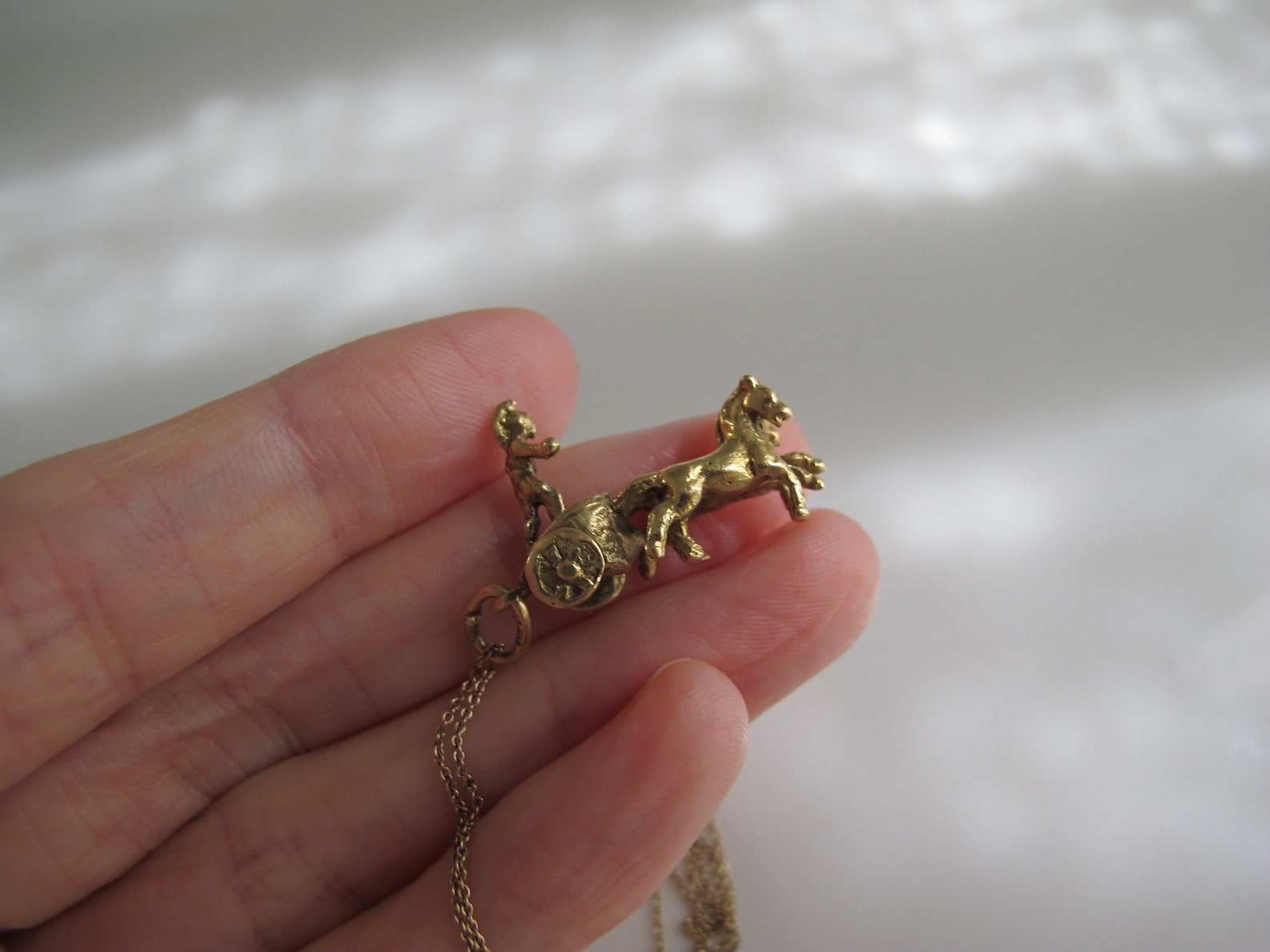 Vintage 18k Yellow Gold Gladiator Horse Chariot Charm Pendant - Etsy