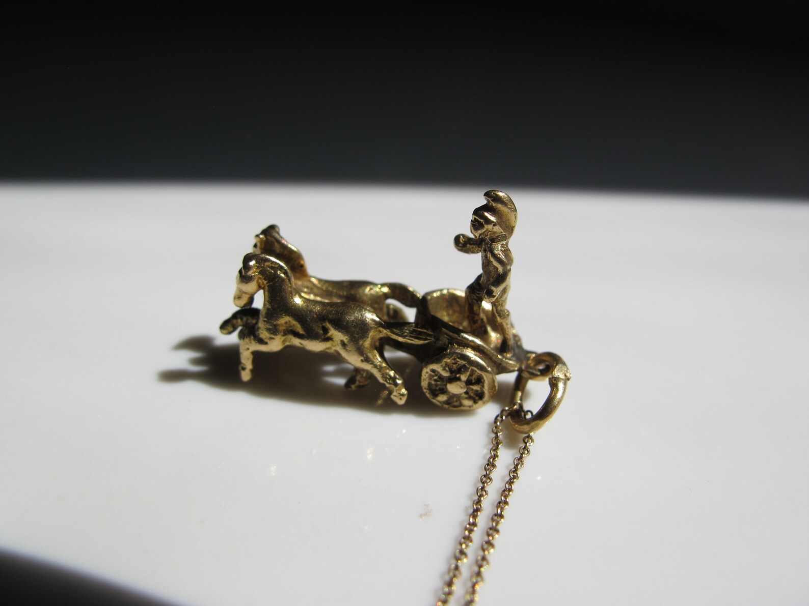 Vintage 18k Yellow Gold Gladiator Horse Chariot Charm Pendant - Etsy