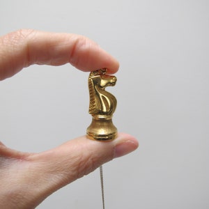 Vintage 18k Yellow Gold Chess Knight Horse Pendant - Etsy