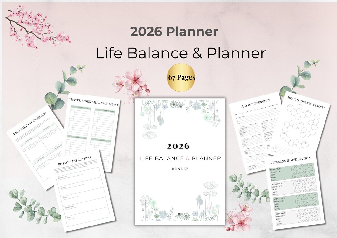 Digital Life Planner Bundle 2026 | Editable Planner | Monthly Weekly ...