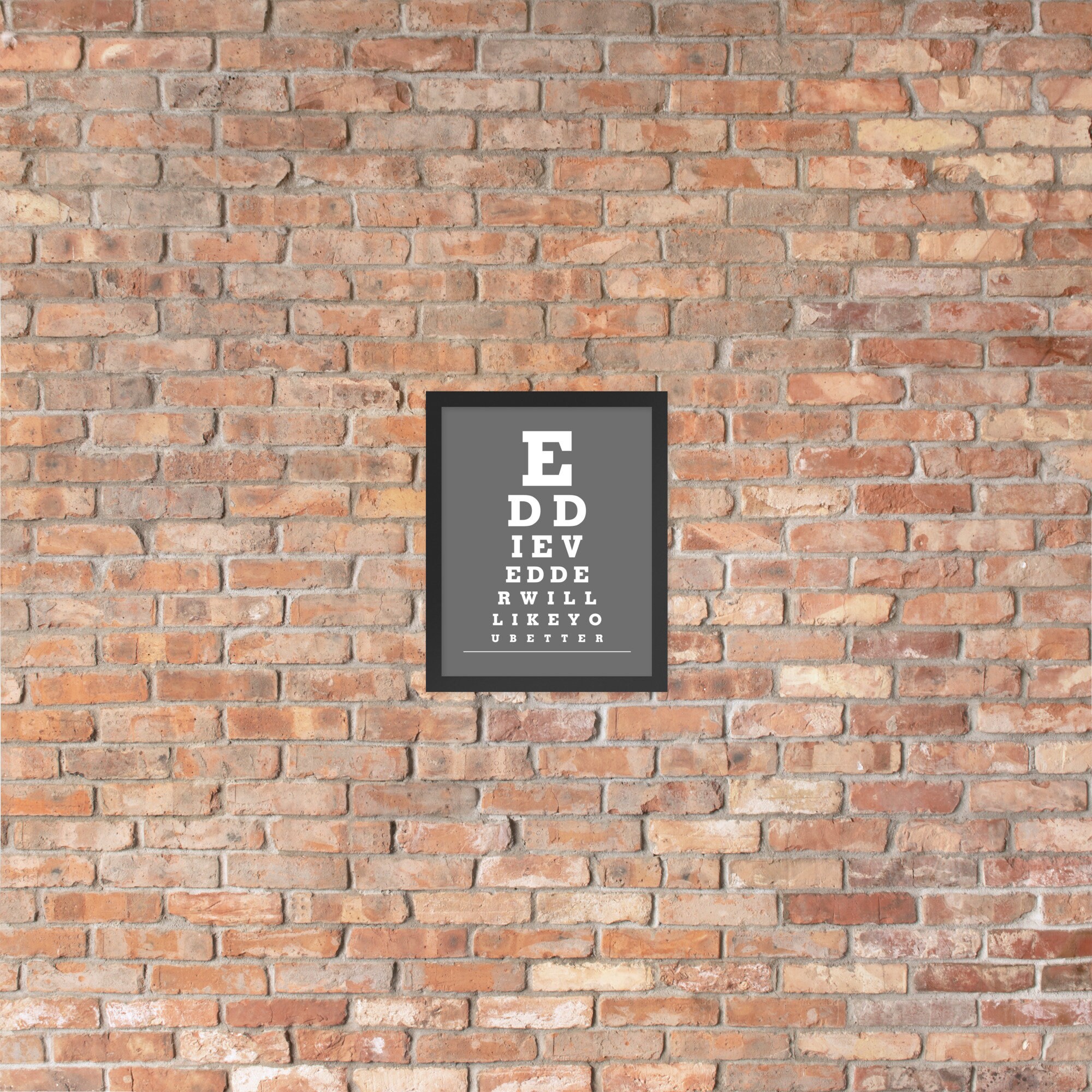 Eddie Vedder Custom Eye Chart Print framed - Etsy