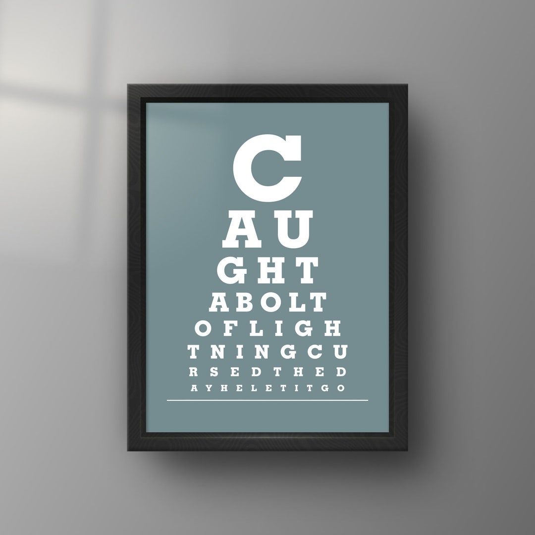 Pearl Jam Eye Chart Print (framed) - Etsy