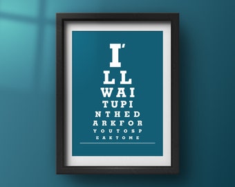 Pearl Jam Lyrics Digital Eye Chart Print - Etsy