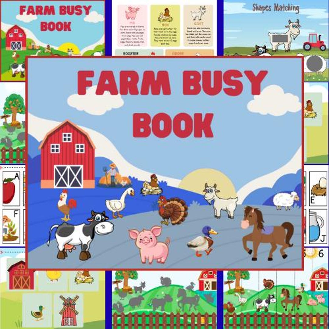 Farm Busy Book Printable, Toddler Learning Activities, Farm Animals ...