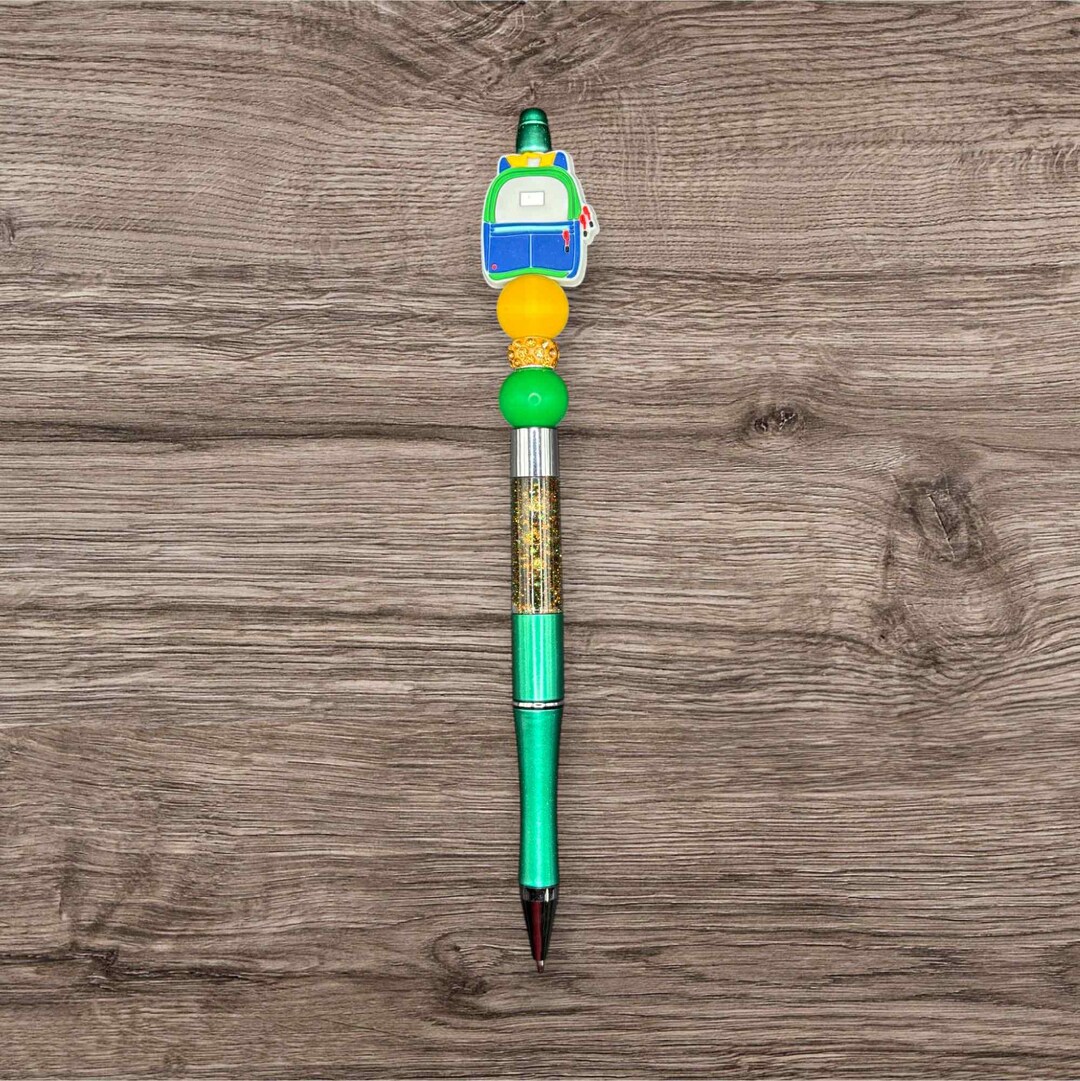 Green Beaded Glitter Pen Backpack Topper - Etsy