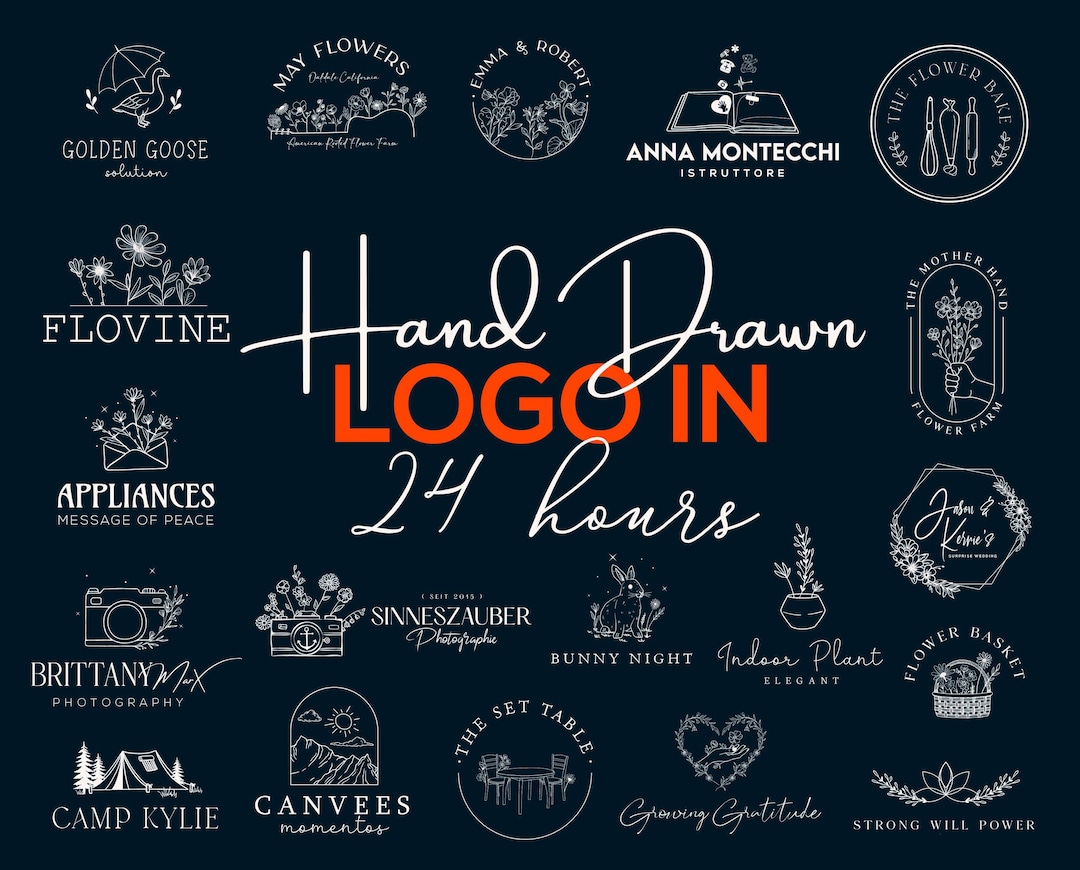 Custom Hand Drawn Logo, Custom Logo Design, Logo Design Custom for ...