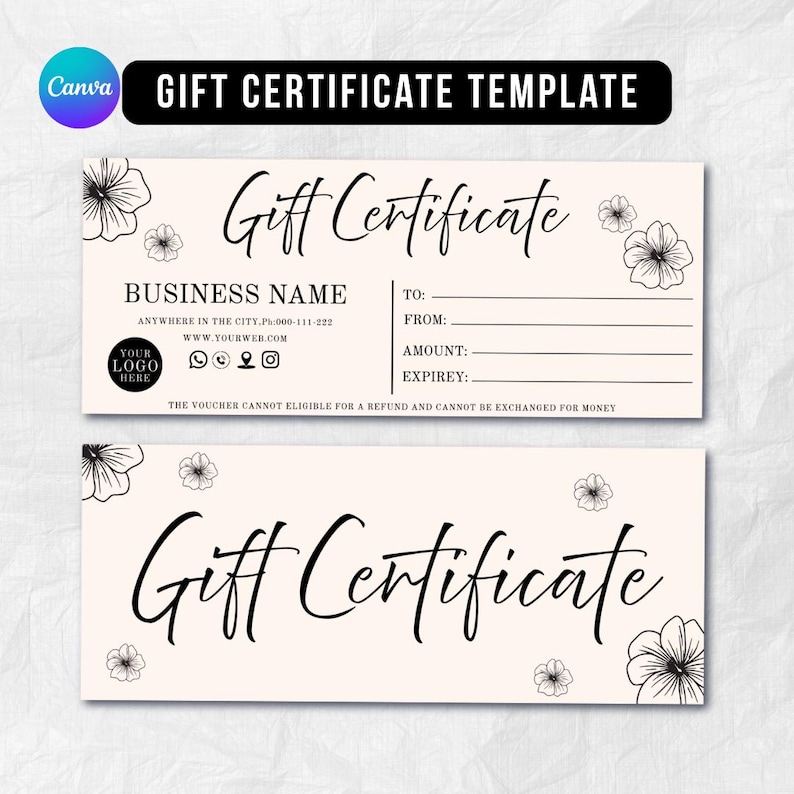 Boho Spa Gift Certificate Template, Printable Voucher (canva Template ...