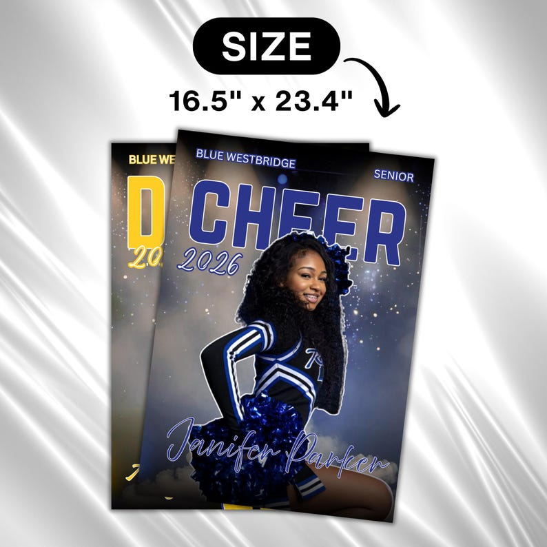 Cheerleading Senior Night Poster Template | Canva Editable (digital ...