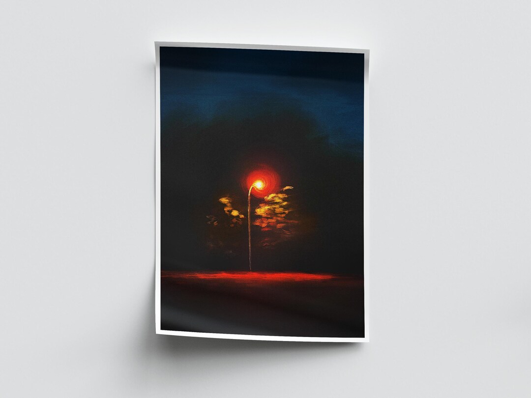 Moody Streetlight Art Print | Signed Night Scene Poster | Wall Art ...