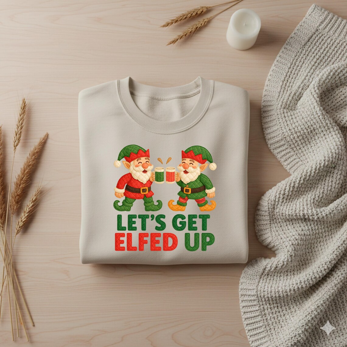 Let's Get Elfed up PNG: Funny Christmas Elf Clipart (digital Download ...