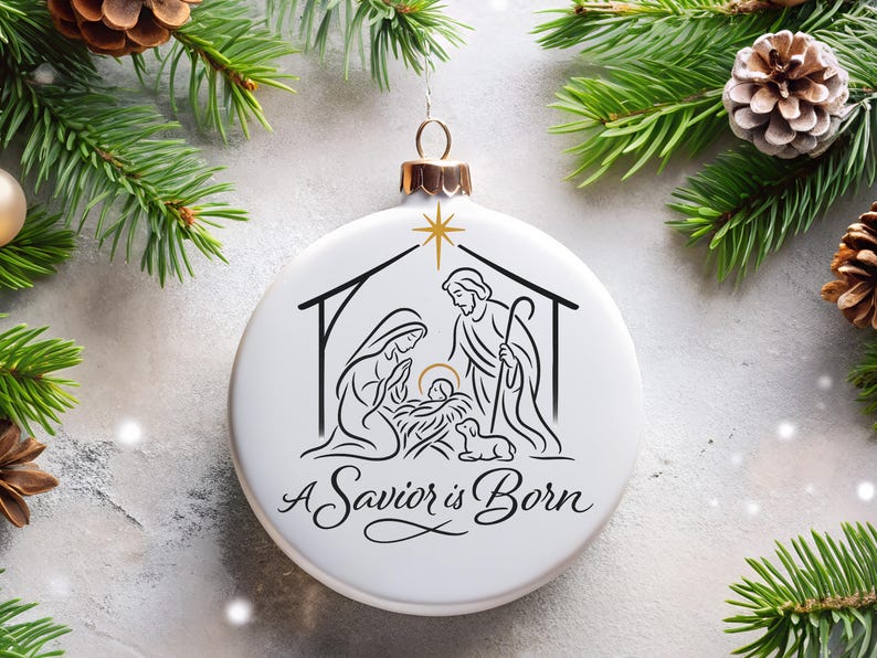 Nativity Scene Line Art PNG | Minimalist Christmas Design (digital ...