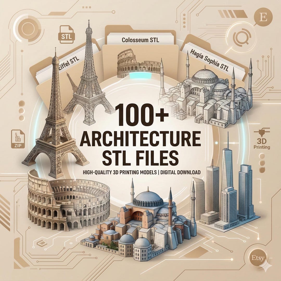 Architecture STL Bundle | City Buildings 3D Print Files | Skyline ...