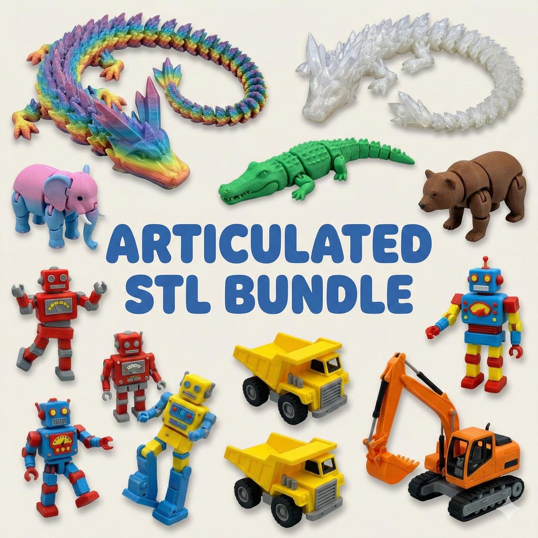 Articulated STL Bundle | 3D Printable Toys Figures | Flexi Animals ...