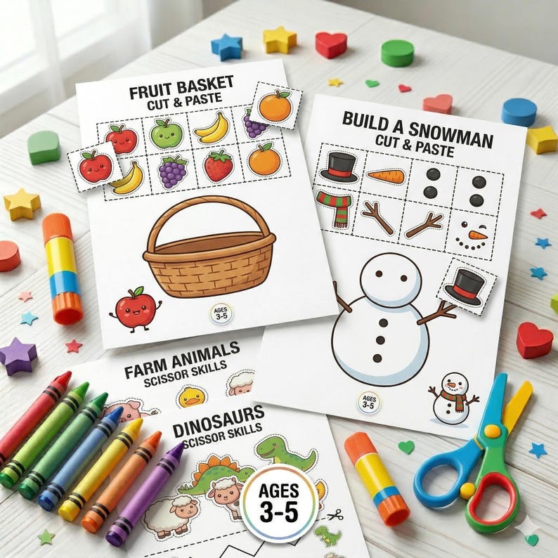 Scissor Skills Worksheets Bundle | Cutting Practice Printable for Ages ...
