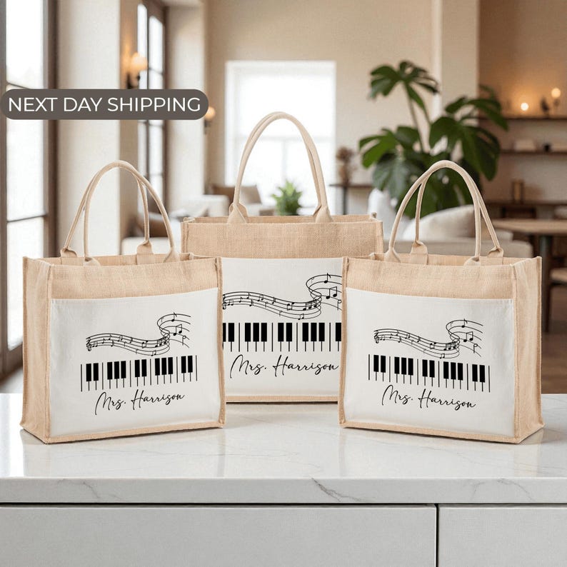 Custom Pianist Bag, Piano Teacher Present, Musician Gift, Keyboard ...