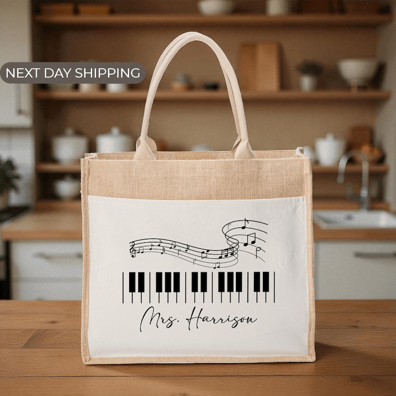 Custom Pianist Bag, Piano Teacher Present, Musician Gift, Keyboard ...