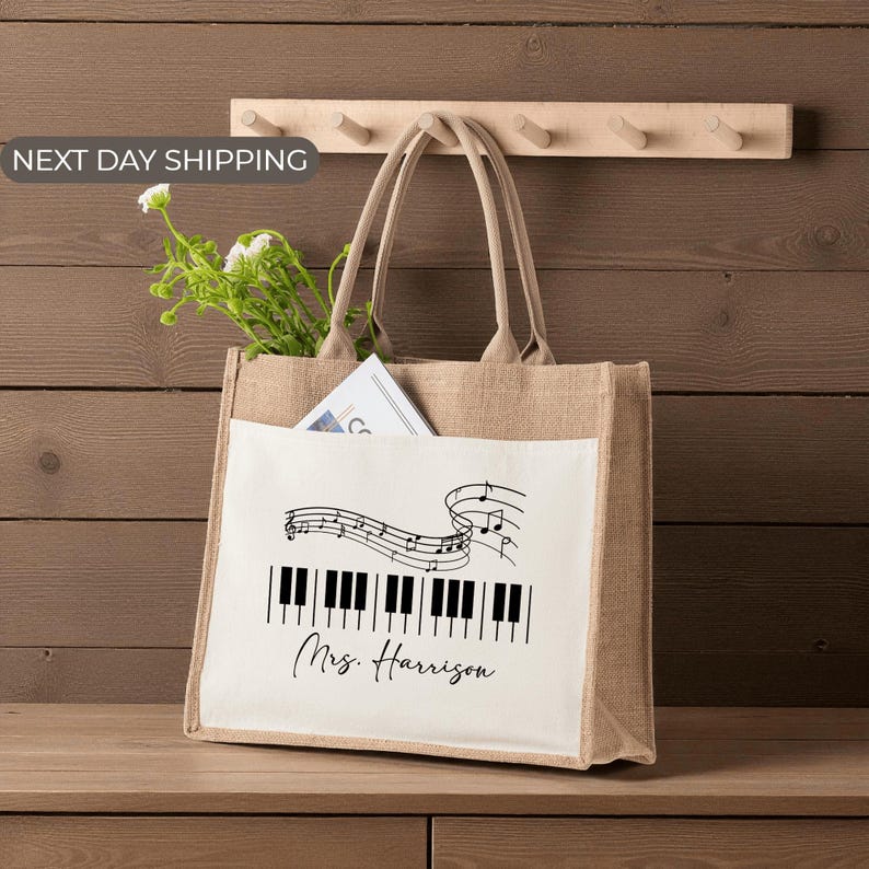 Custom Pianist Bag, Piano Teacher Present, Musician Gift, Keyboard ...