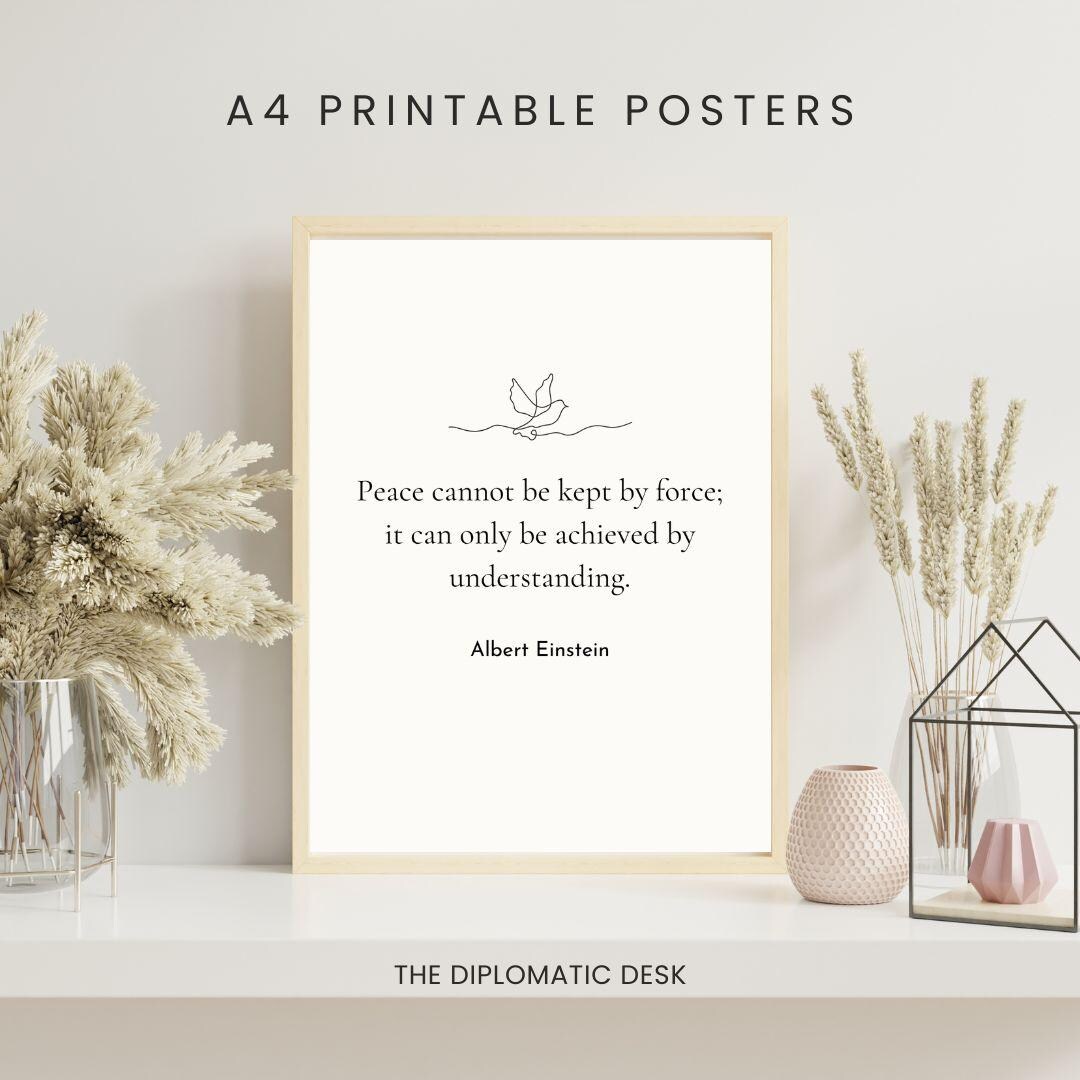 Printable Diplomatic Quotes | Peace and Diplomacy A4 Wall Art | Embassy ...