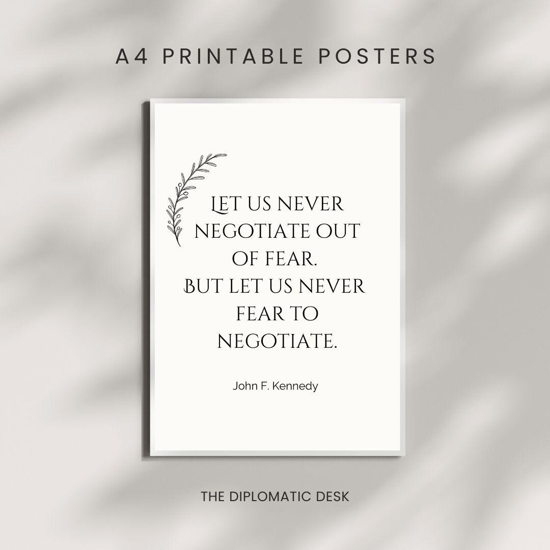 Printable Diplomatic Quotes | Peace and Diplomacy A4 Wall Art | Embassy ...