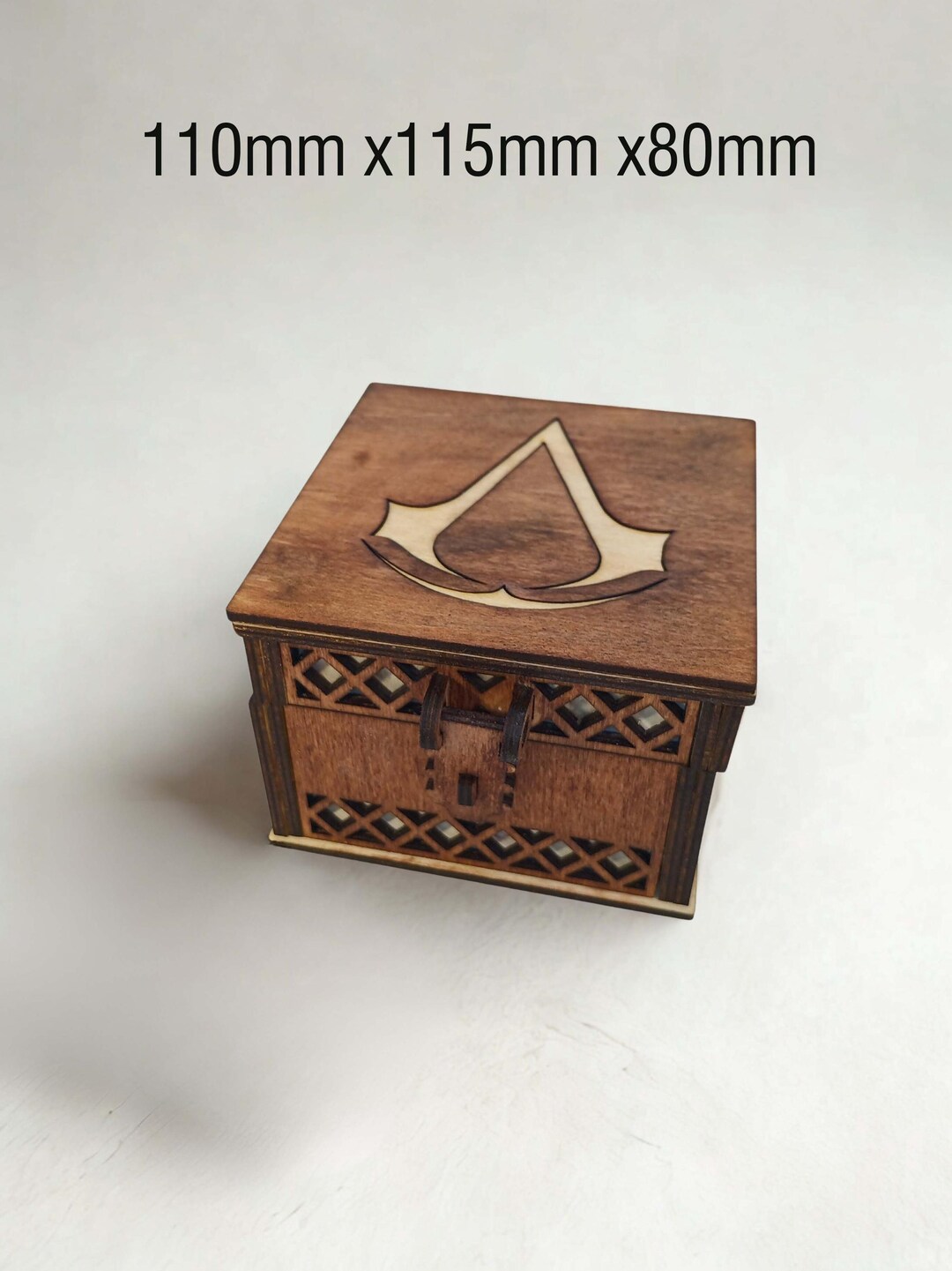 Small Cubic Box in Cherry Wood, Carefully Crafted With Openwork ...