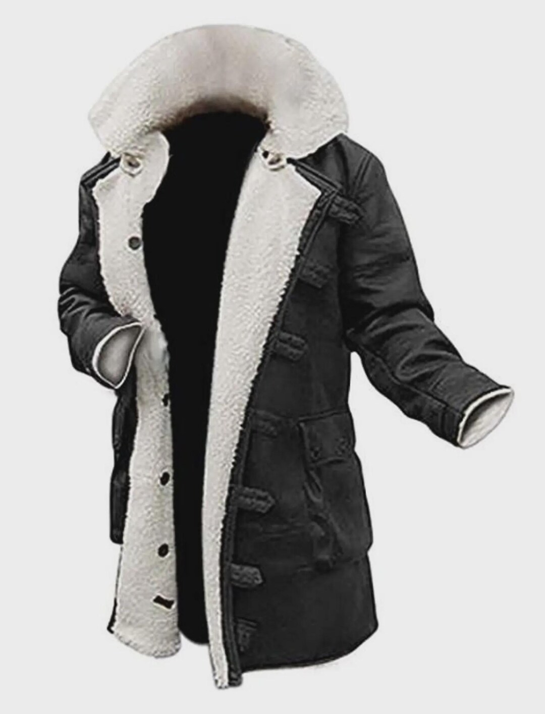 Men’s Shearling Leather Overcoat – Genuine Sheepskin Fur Lined Trench ...