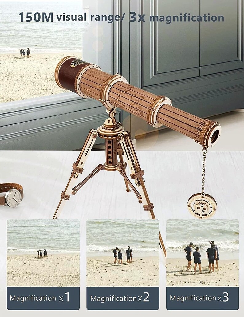 ROKR Wooden Telescope Kit | DIY Monocular Model Puzzle - Etsy