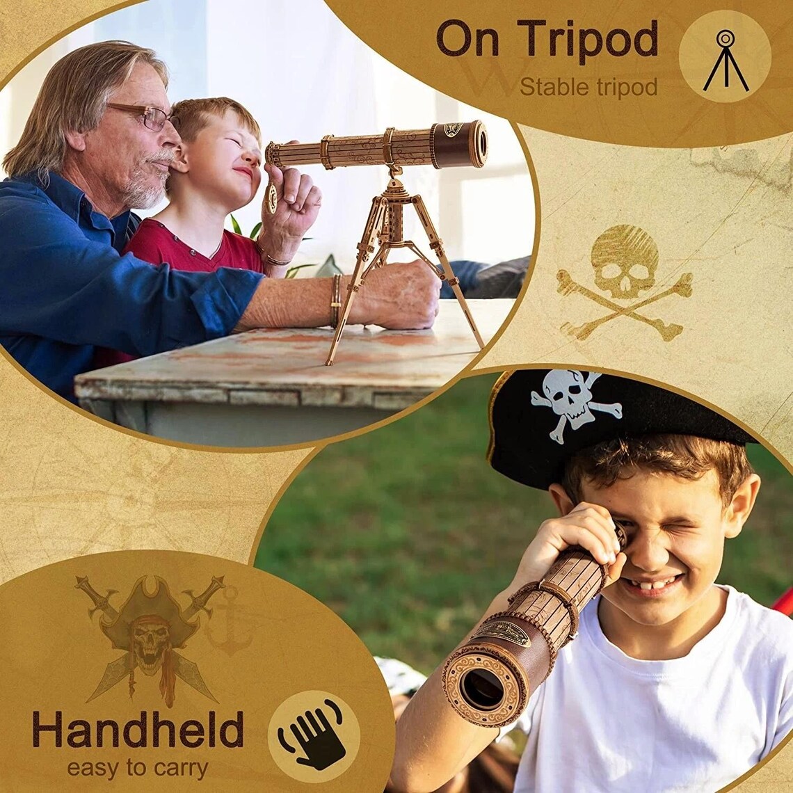 ROKR Wooden Telescope Kit | DIY Monocular Model Puzzle - Etsy