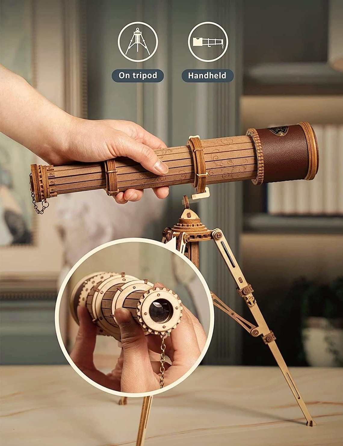 ROKR Wooden Telescope Kit | DIY Monocular Model Puzzle - Etsy