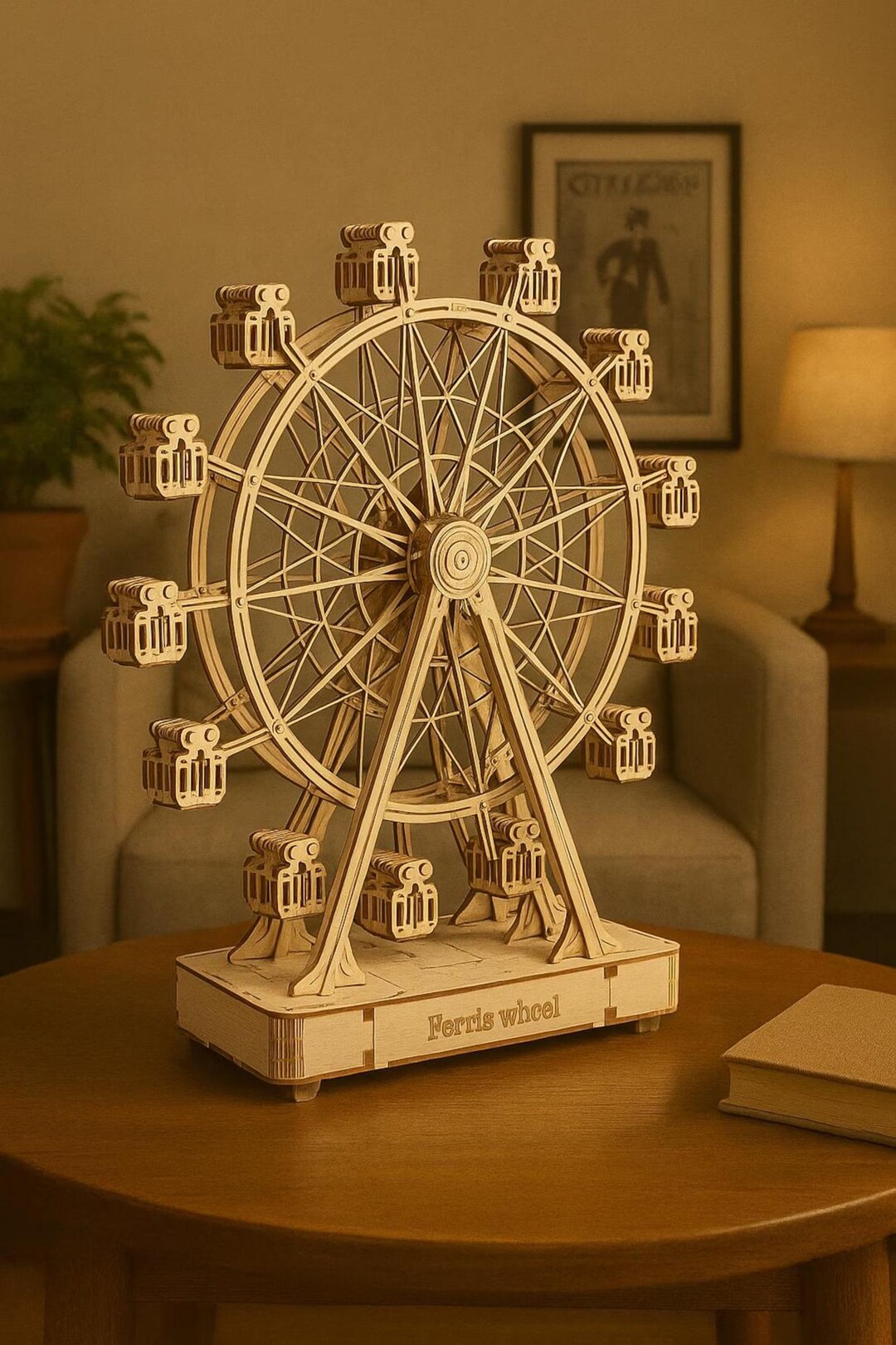 DIY Wooden Ferris Wheel Music Box – Rotating 3D Puzzle Craft Kit for ...