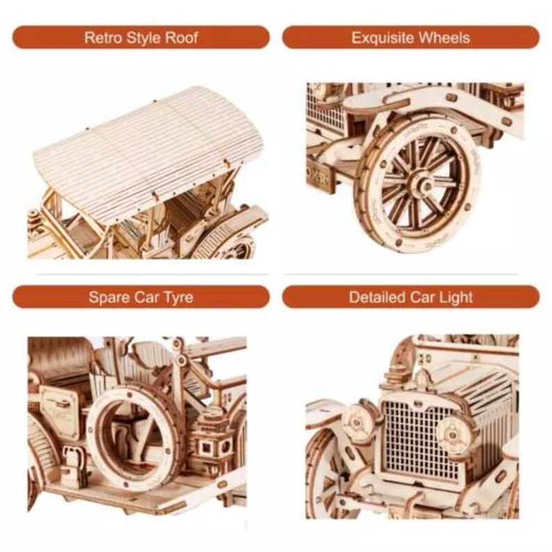 DIY Wooden Vintage Car Model Kit – 3D Puzzle Craft Gift for Adults - Etsy