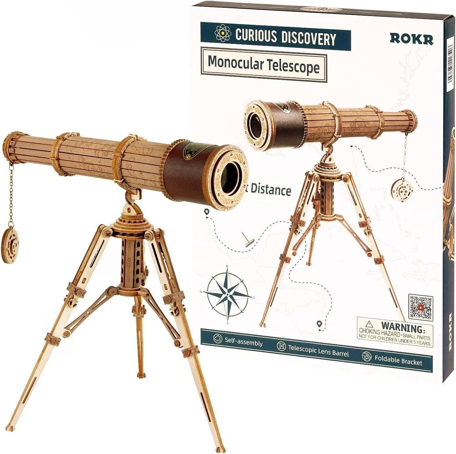 ROKR Wooden Telescope Kit | DIY Monocular Model Puzzle - Etsy