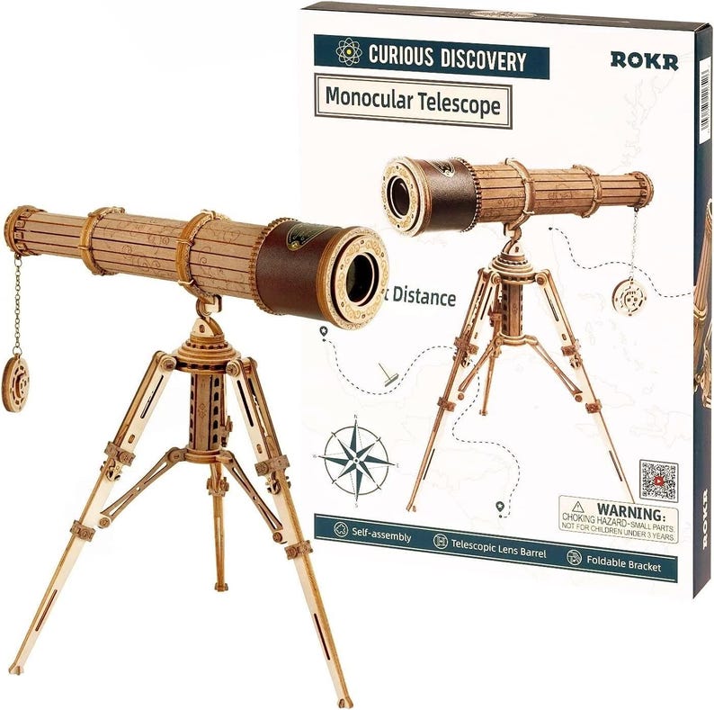 ROKR Wooden Telescope Kit | DIY Monocular Model Puzzle - Etsy