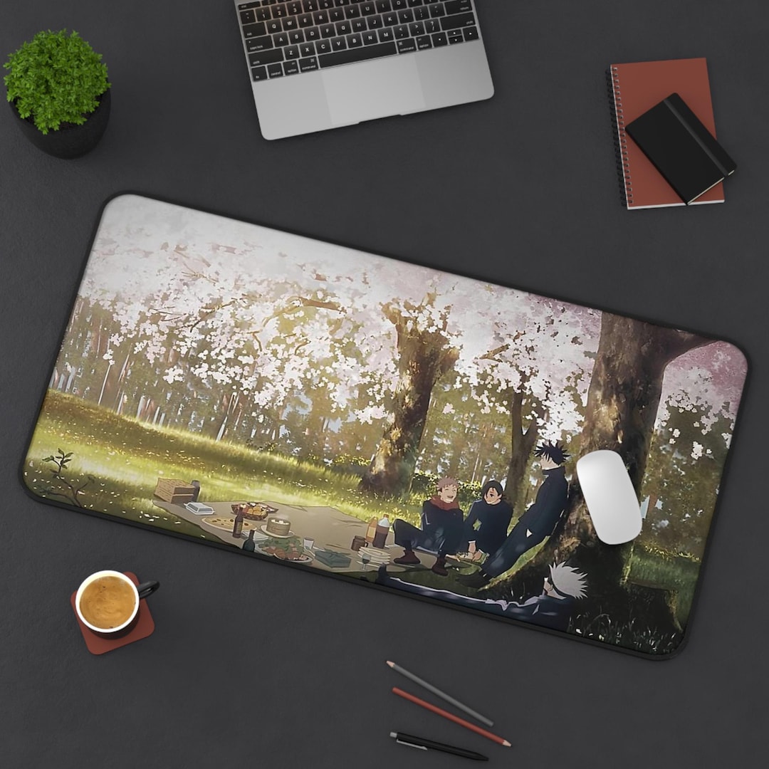 Jujutsu Kaisen Cherry Blossom Picnic Theme Deskmat | Anime JJK Scene ...