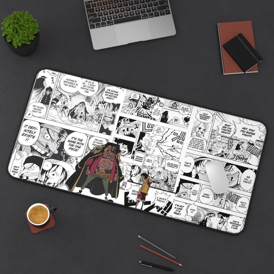 Blackbeard Vs Luffy Manga Comic Collage Desk Mat | One Piece Manga ...