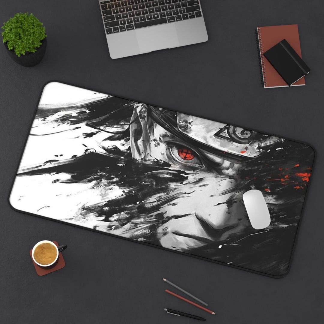 Naruto Desk Mat | Uchiha Madara Sharingan & Rinnegan Large Gamer ...