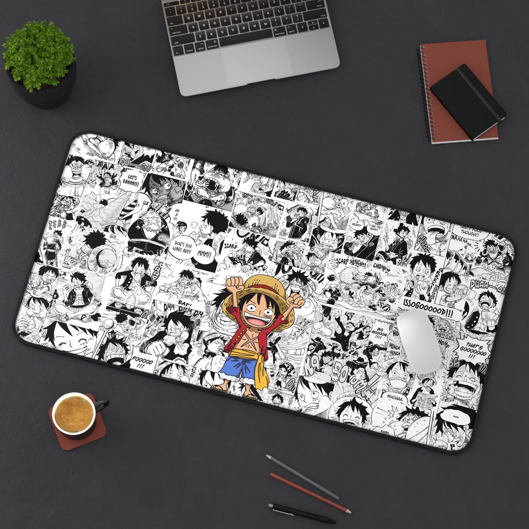 One Piece Luffy Manga Collage Desk Mat | Anime Luffy Panels Gaming ...