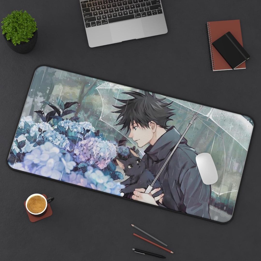 Jujutsu Kaisen Megumi Fushiguro & Cat Themed Deskmat | XL Panels Megumi ...