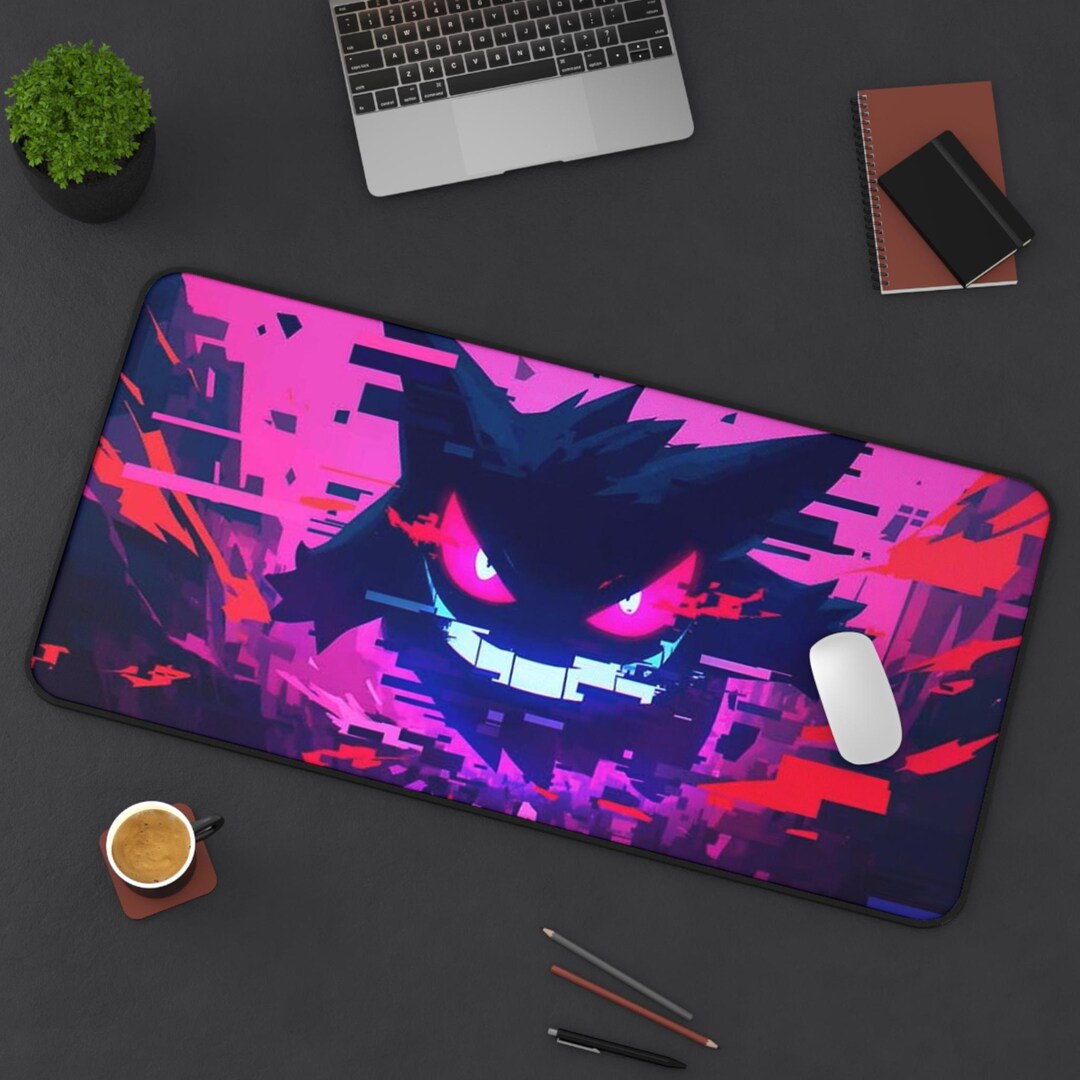 Gengar Pokémon Desk Mat | Neon Purple Pokémon XL Gaming Mousepad ...