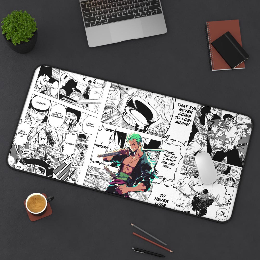 Roronoa Zoro Manga Comic Panel Collage Desk Mat | One Piece Iconic ...