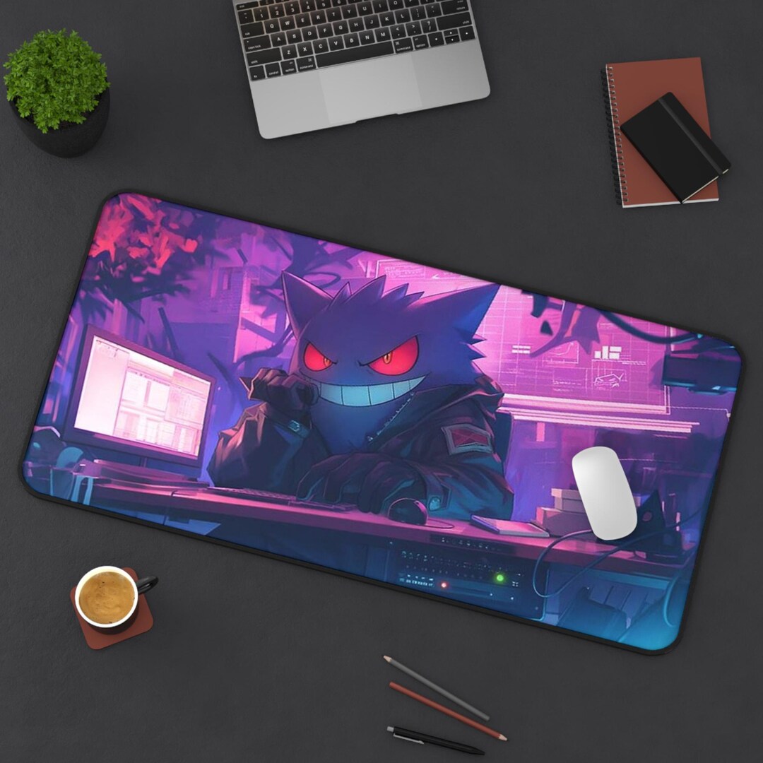 Shadowy Gengar Hacker Desk Mat | Pokémon Gengar XL Gaming Mousepad ...