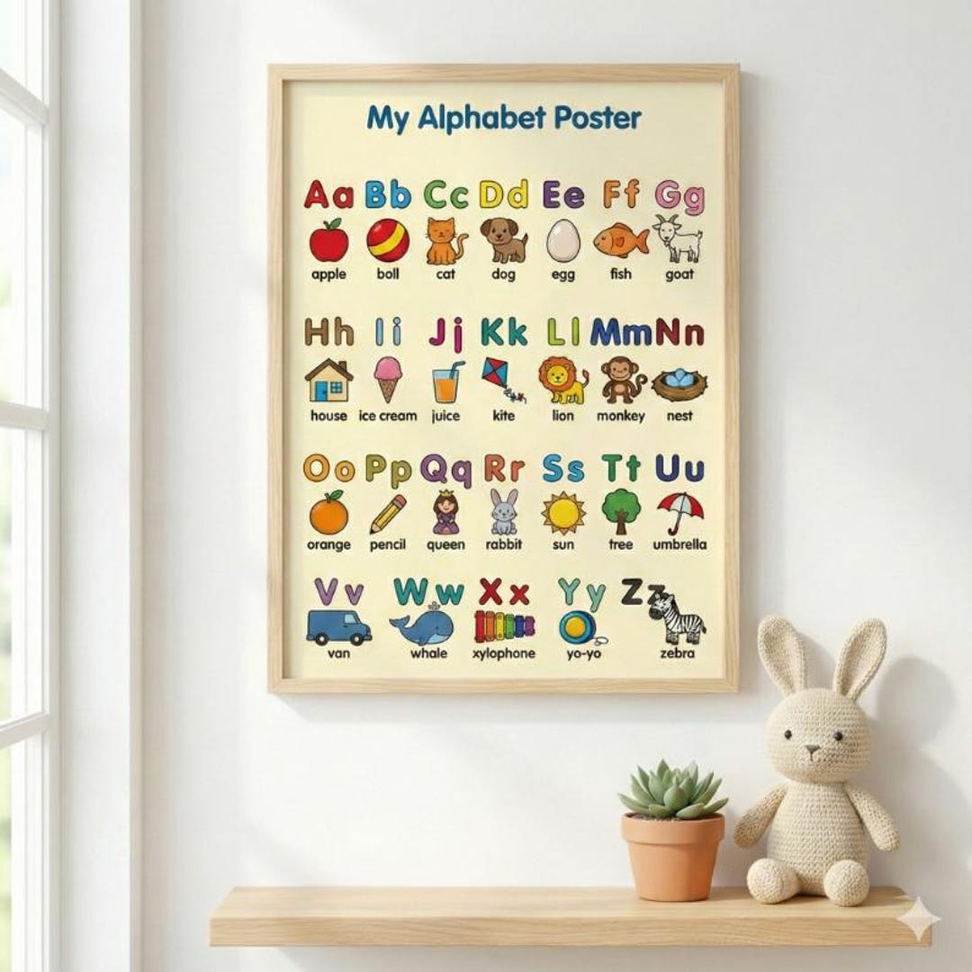 Alphabet Poster With Animals | ABC Poster | Kids Learning Wall Art ...
