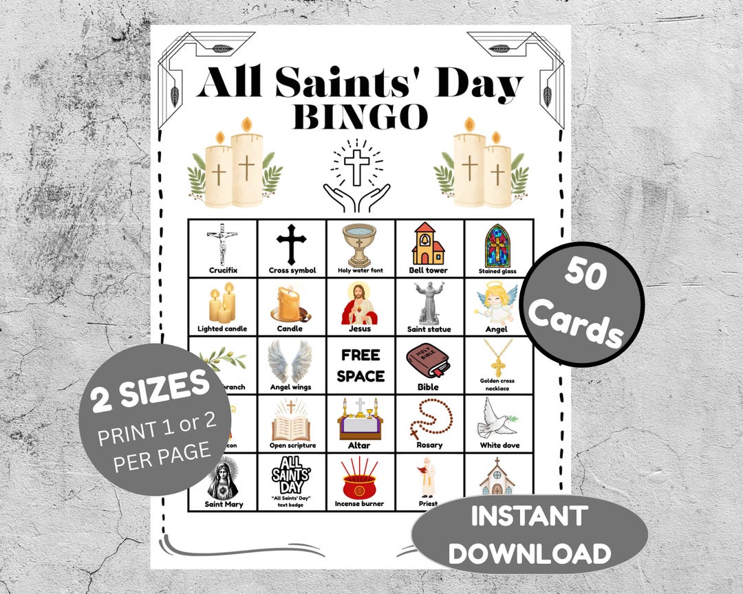 All Saints' Day Bingo Game: Catholic Kids Activity (digital Download ...