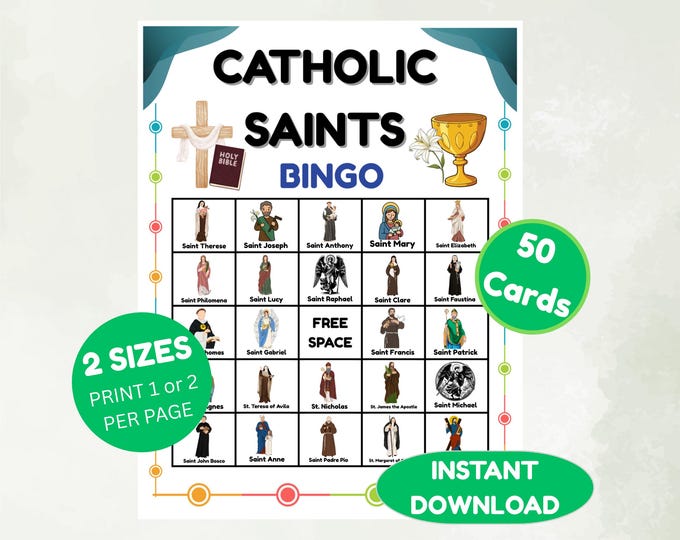 All Saints Day Bingo Game PDF Party Printable - Etsy Canada
