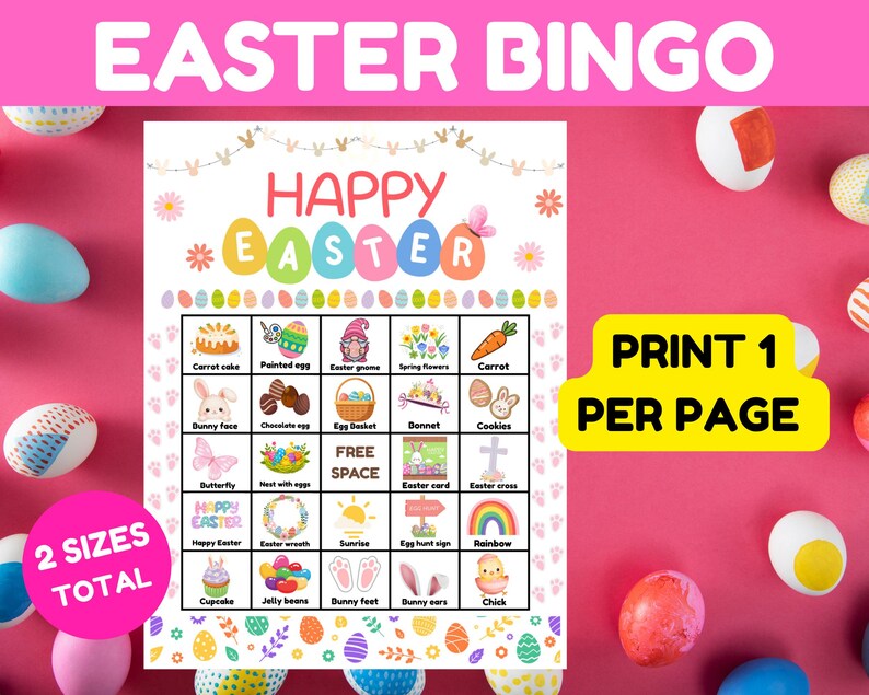 Easter Bingo Game, 50 Cards, Spring Holiday Classroom Activity (digital ...